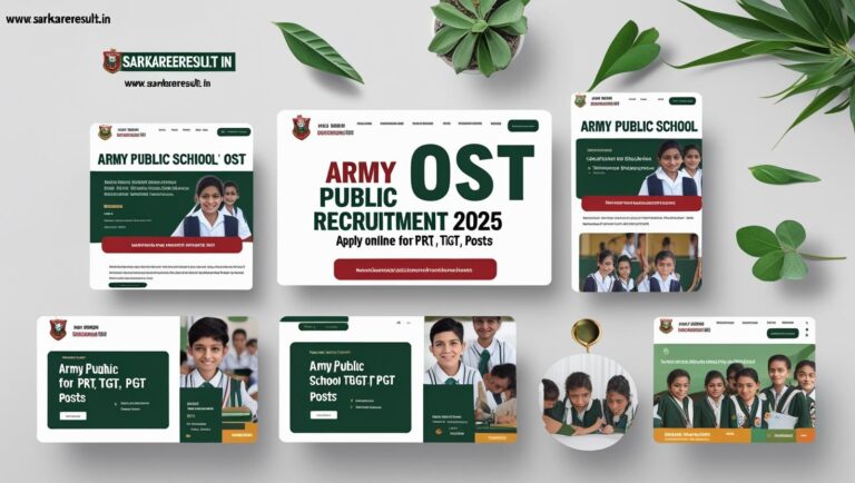 Army Public School OST Recruitment 2025 – Apply Online For PRT, TGT ...